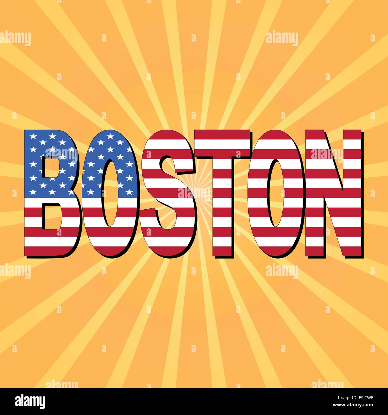 Boston flag text with sunburst illustration Stock Vector Image & Art ...