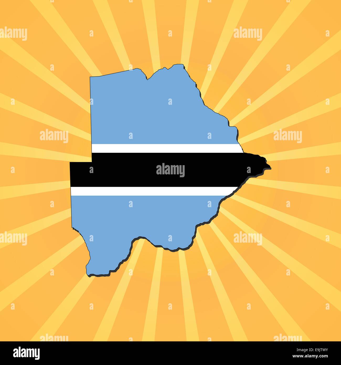 Botswana map flag on sunburst illustration Stock Vector Image & Art - Alamy