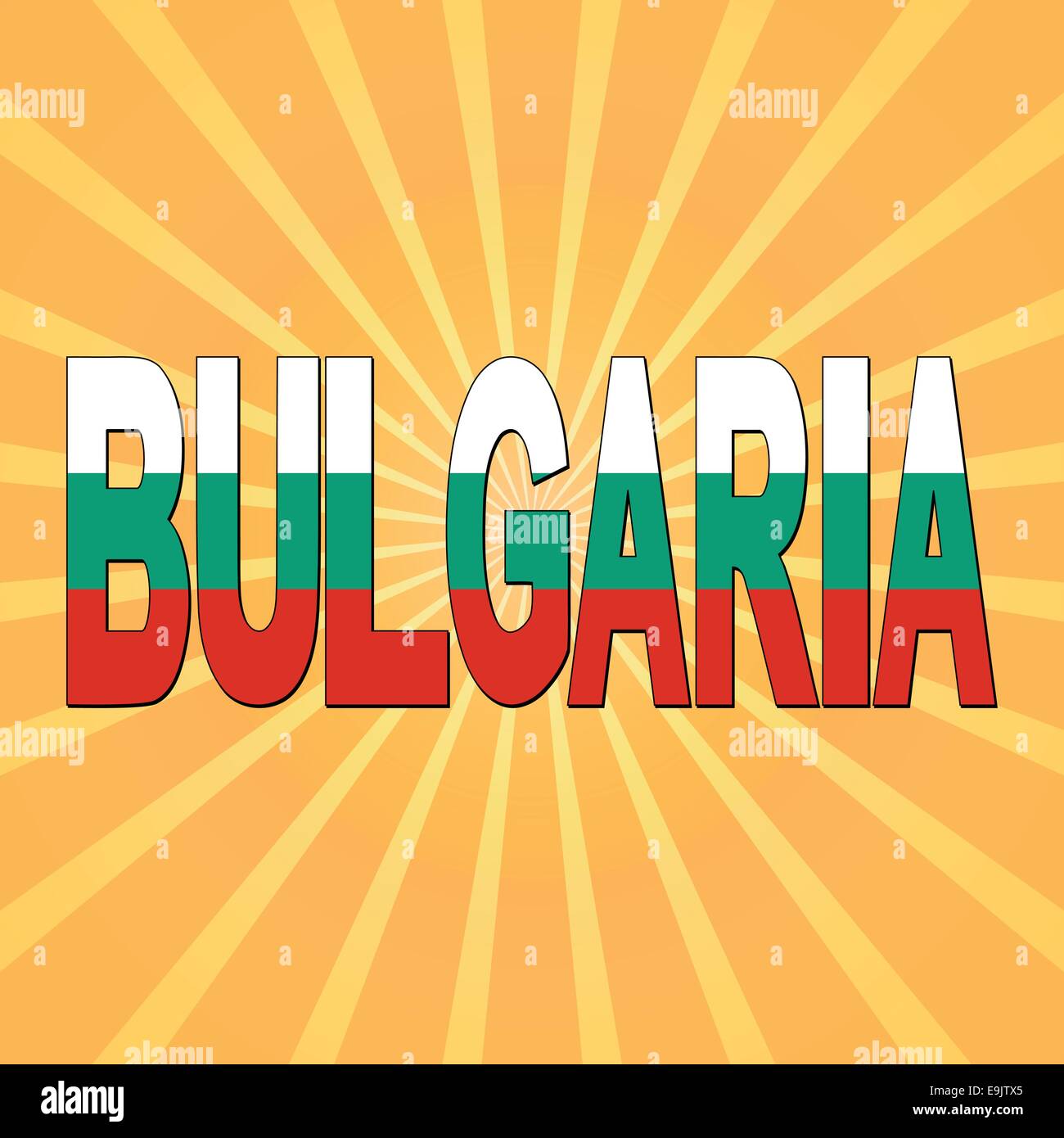 Bulgaria flag text with sunburst illustration Stock Vector Image & Art ...