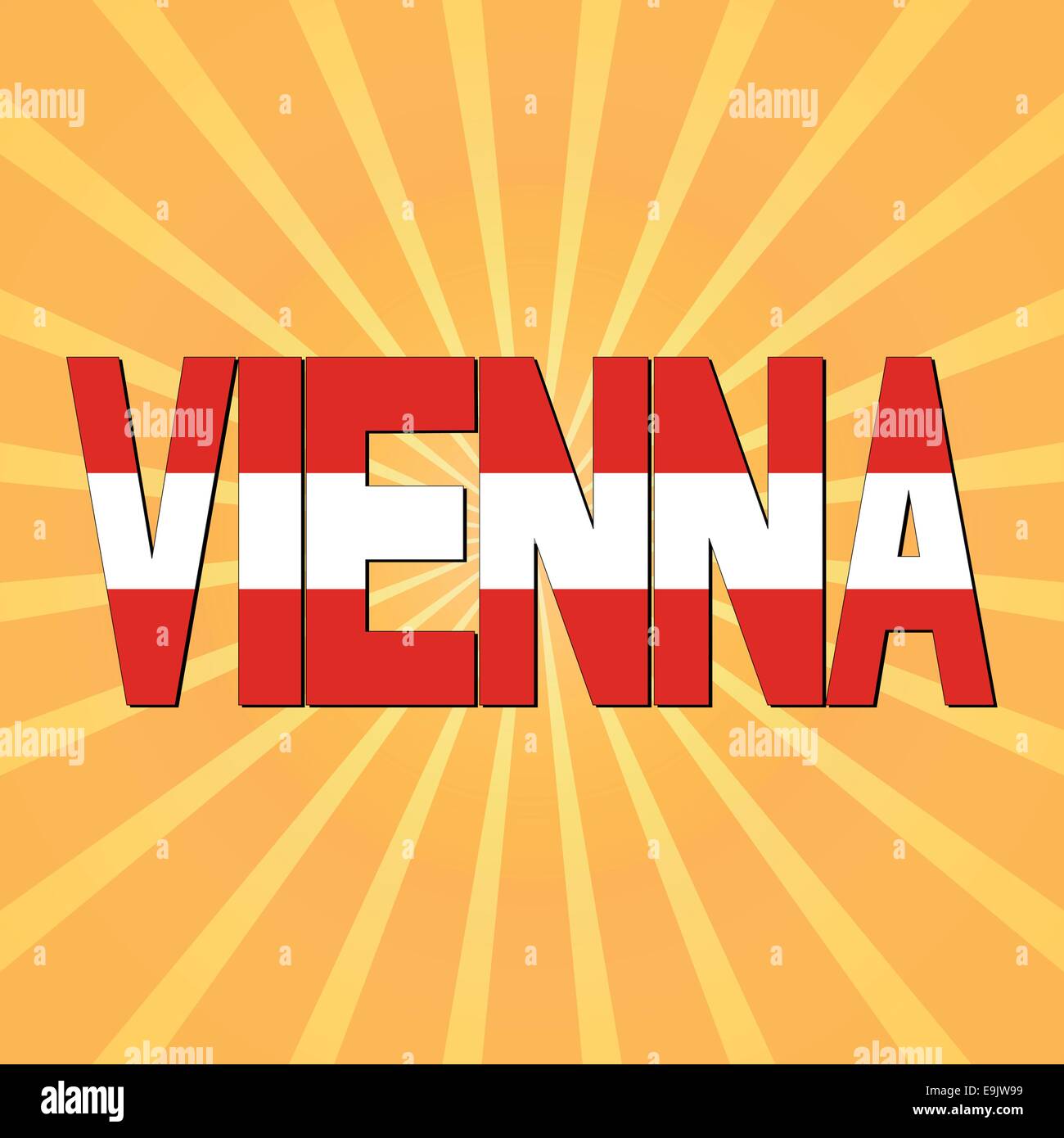 Vienna flag text with sunburst illustration Stock Vector Image & Art ...