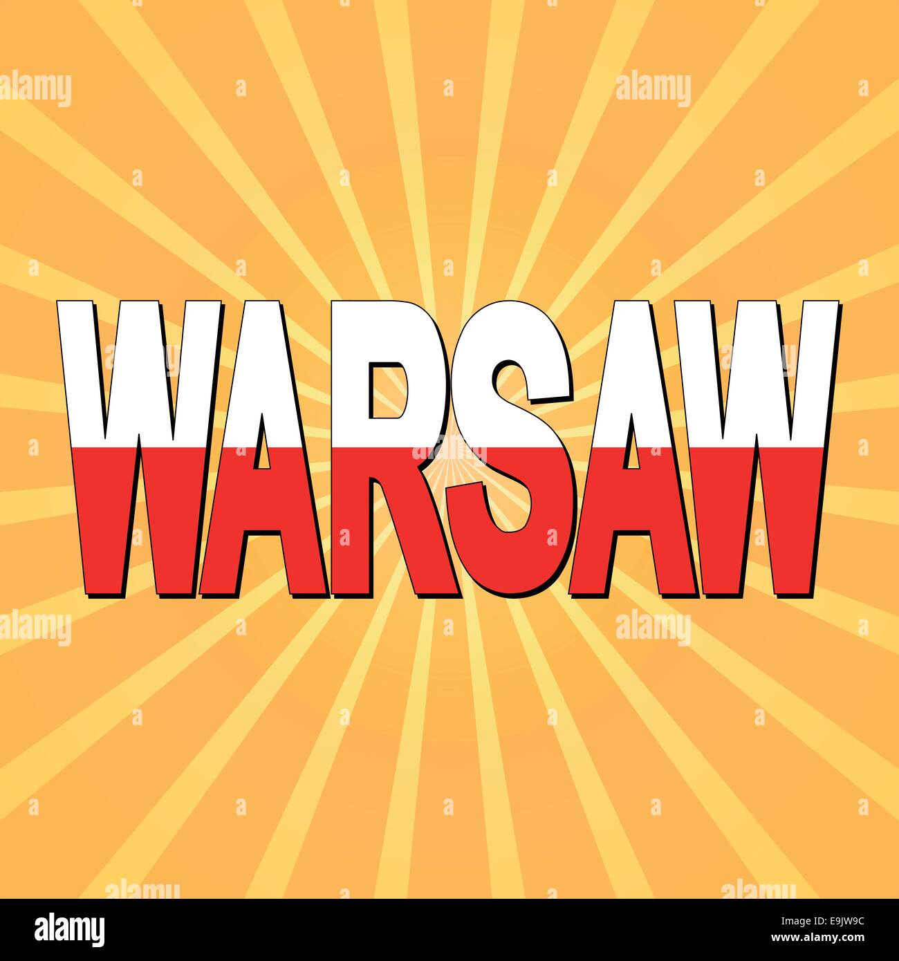 Warsaw flag text with sunburst illustration Stock Vector Image & Art ...