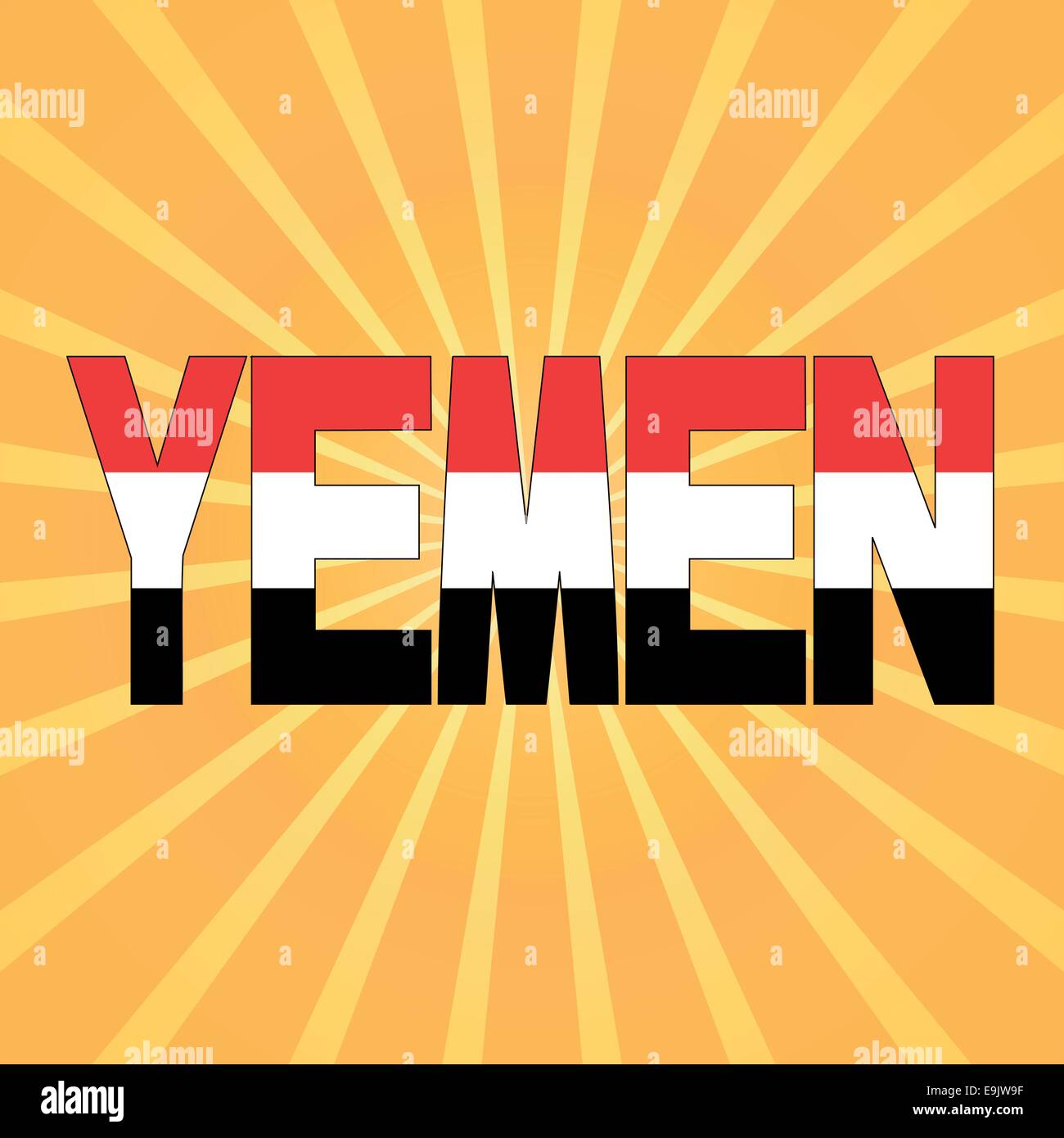 Yemen flag text with sunburst illustration Stock Vector Image & Art - Alamy