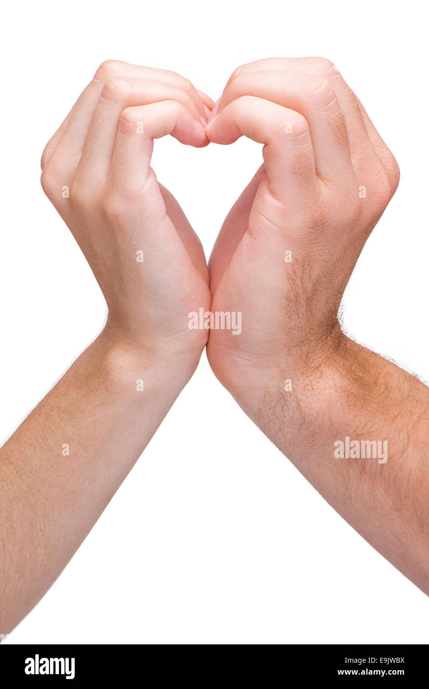 Couple hands making heart sign Stock Photo - Alamy