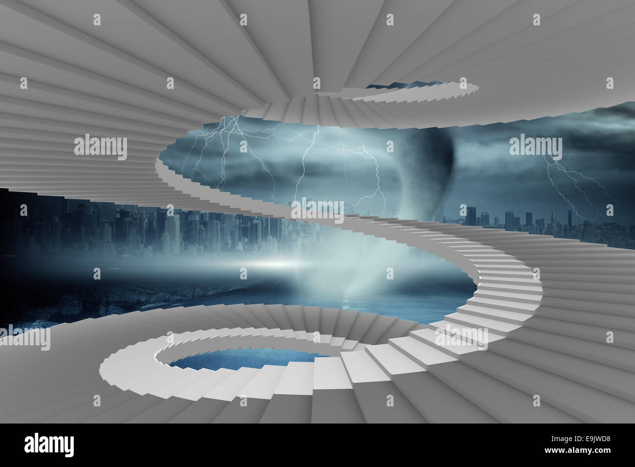 Composite image of winding stairs Stock Photo - Alamy
