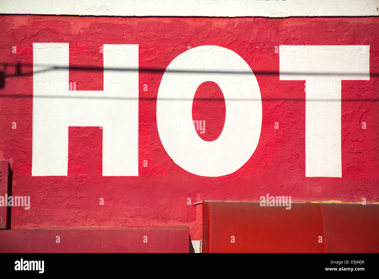 RED HOT SIGN PAINTED ON SHOPFRONT WYNWOOD MIAMI FLORIDA USA Stock Photo ...