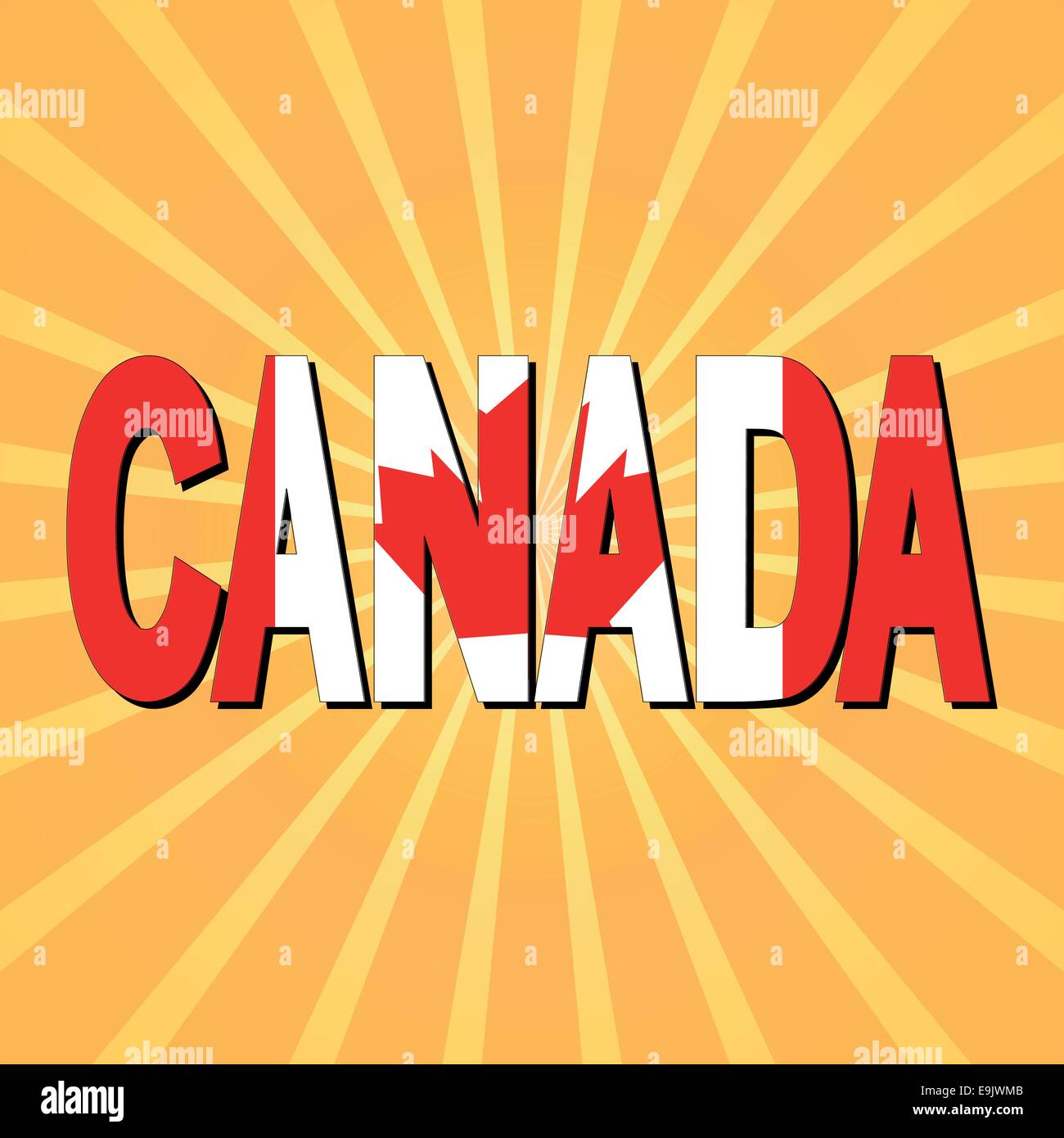 Canada flag text with sunburst illustration Stock Vector Image & Art ...