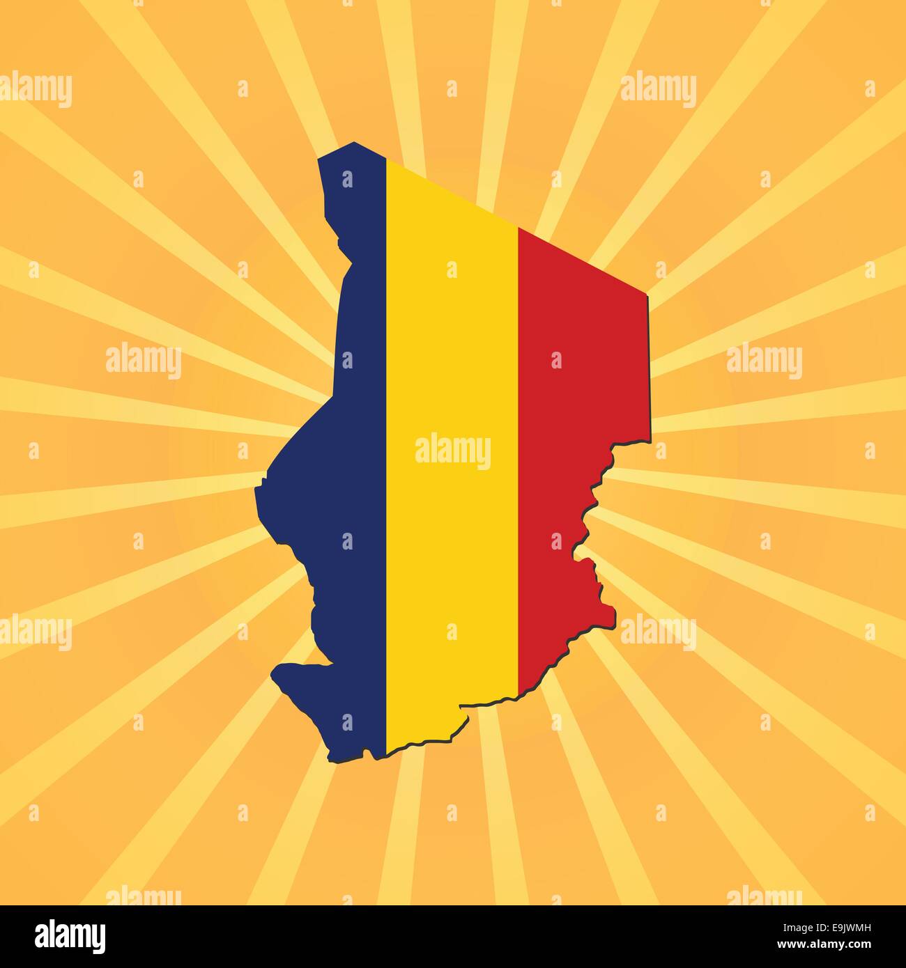 Map flag chad on Stock Vector Images - Alamy