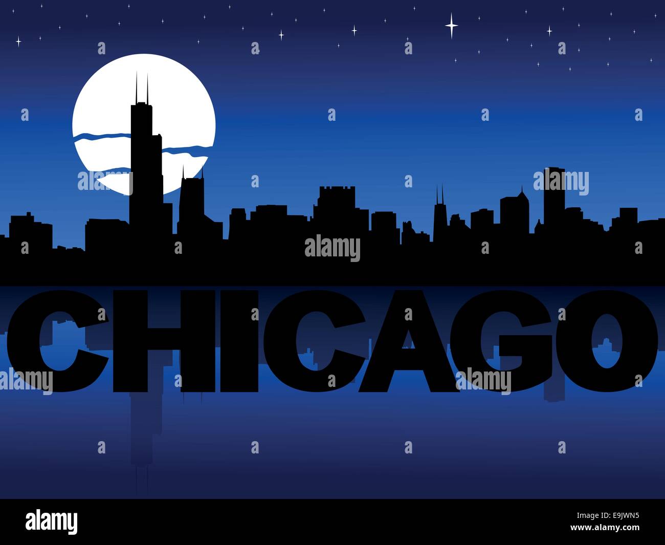 Chicago moon Stock Vector Images - Alamy