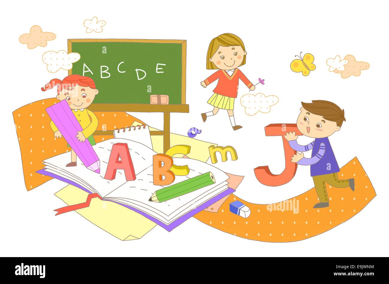 English school children classroom Cut Out Stock Images & Pictures - Alamy