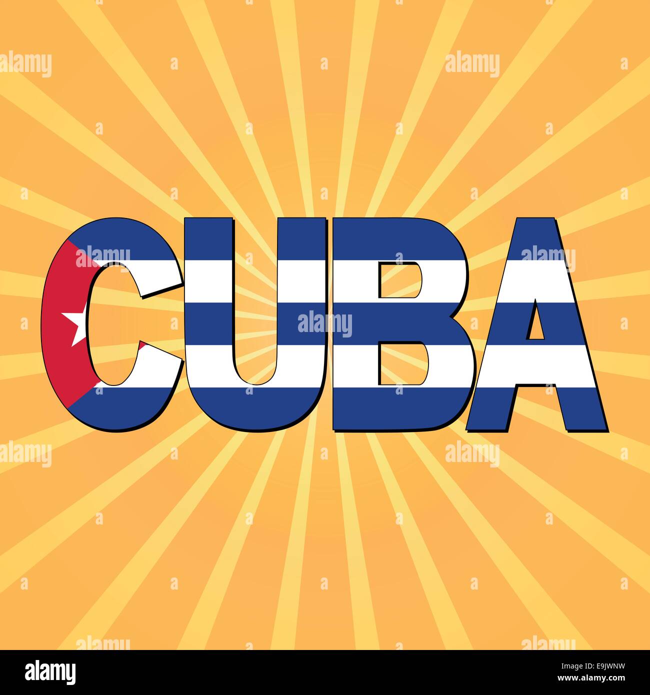 Cuba flag text with sunburst illustration Stock Vector Image & Art - Alamy