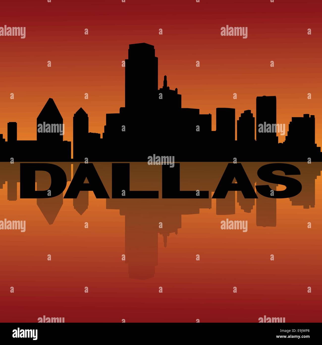 Dallas skyline sunset illustration Stock Vector Images - Alamy
