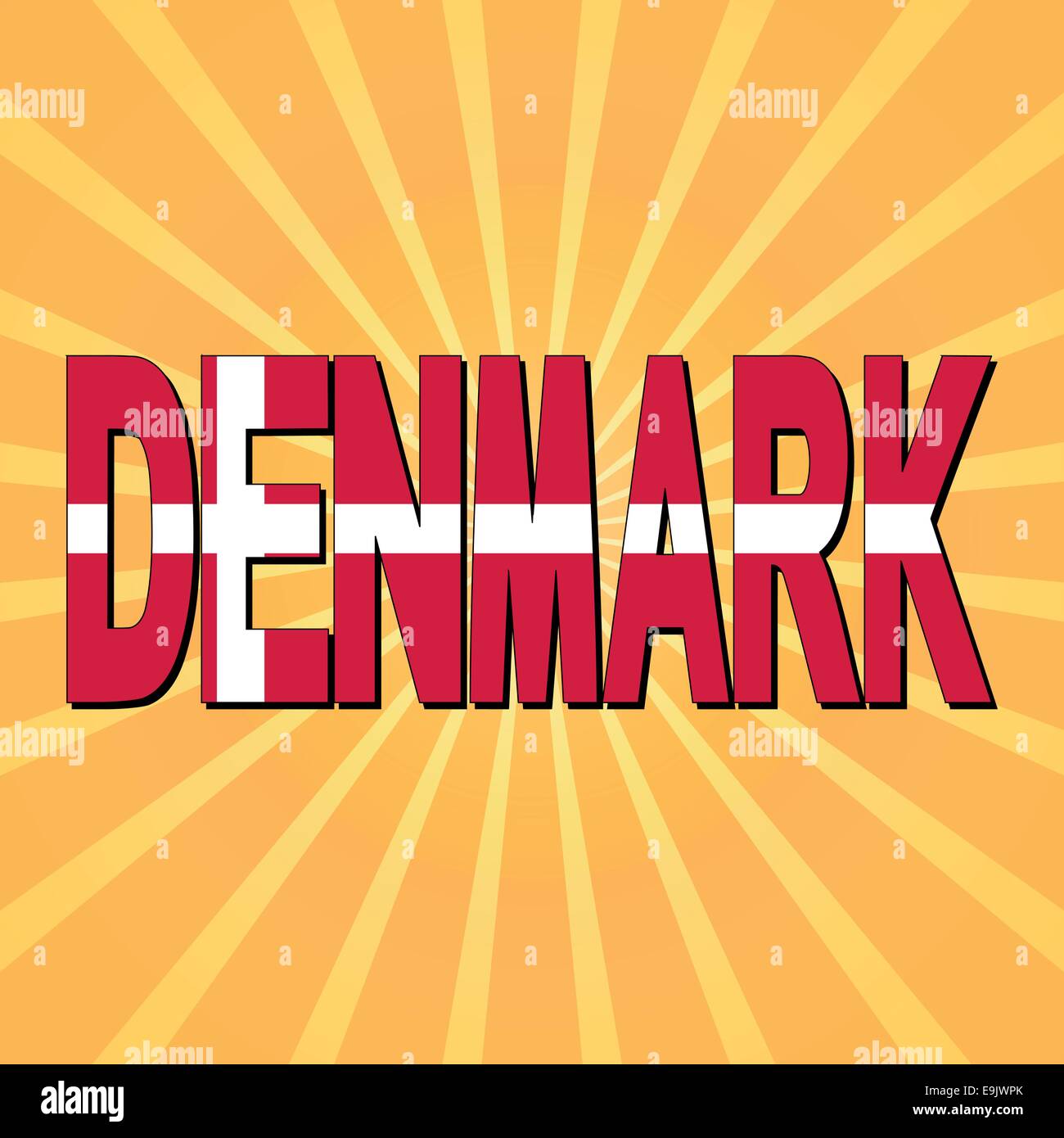Denmark flag text with sunburst illustration Stock Vector Image & Art ...