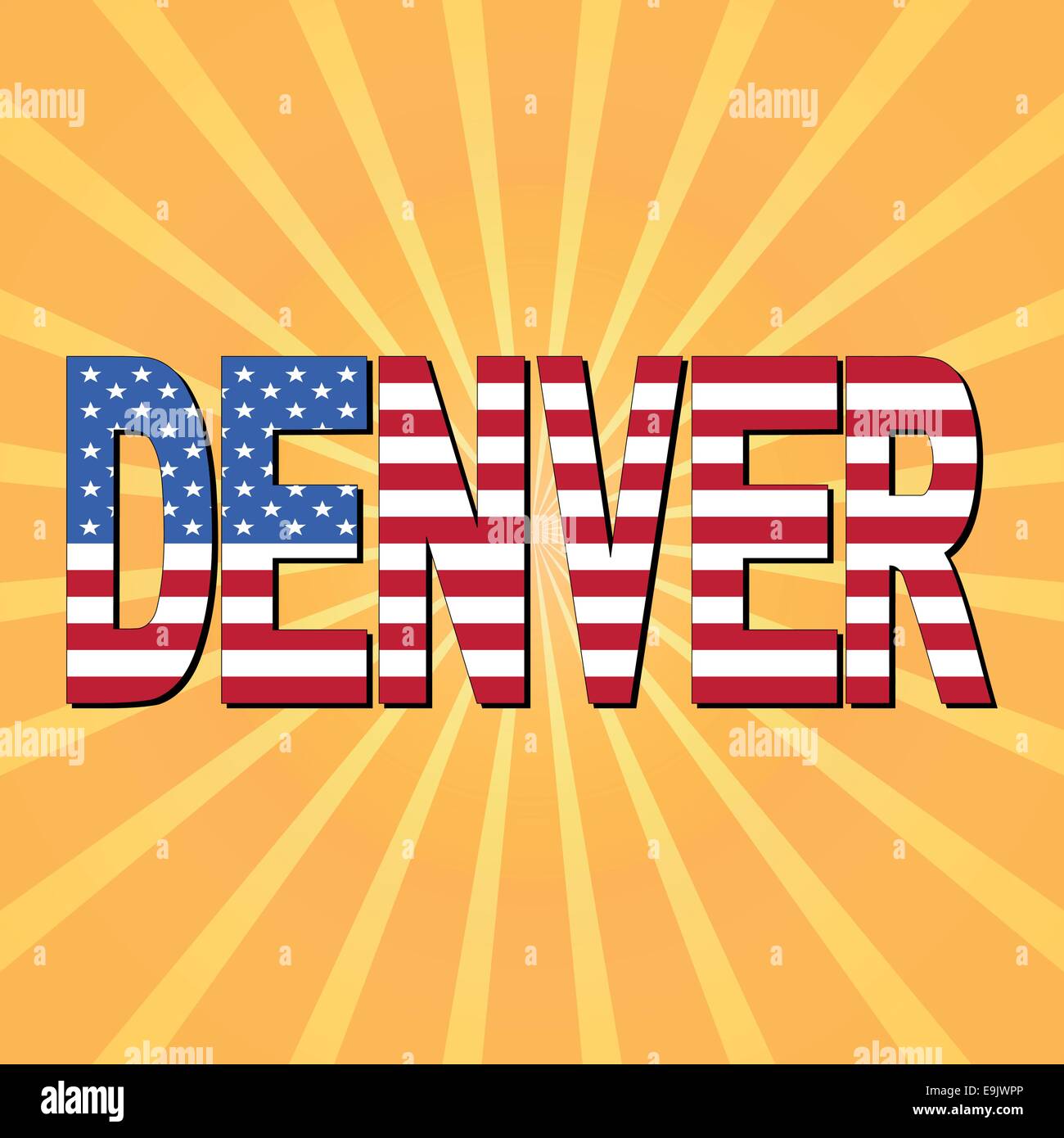 Denver flag text with sunburst illustration Stock Vector Image & Art ...