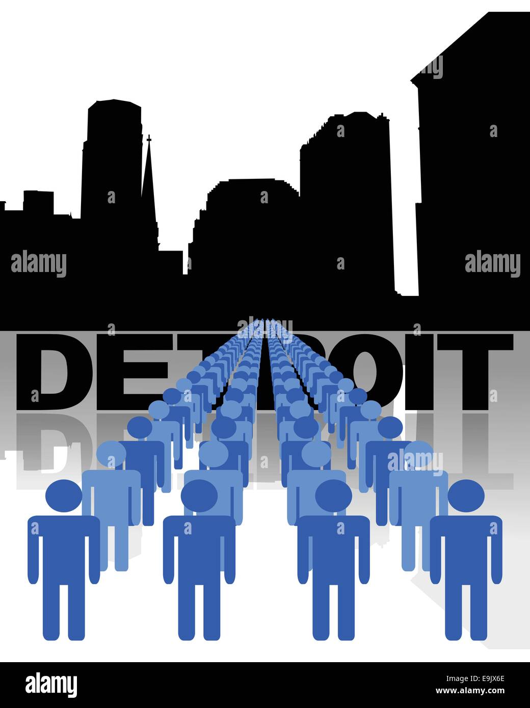 Detroit skyline vector hi-res stock photography and images - Alamy