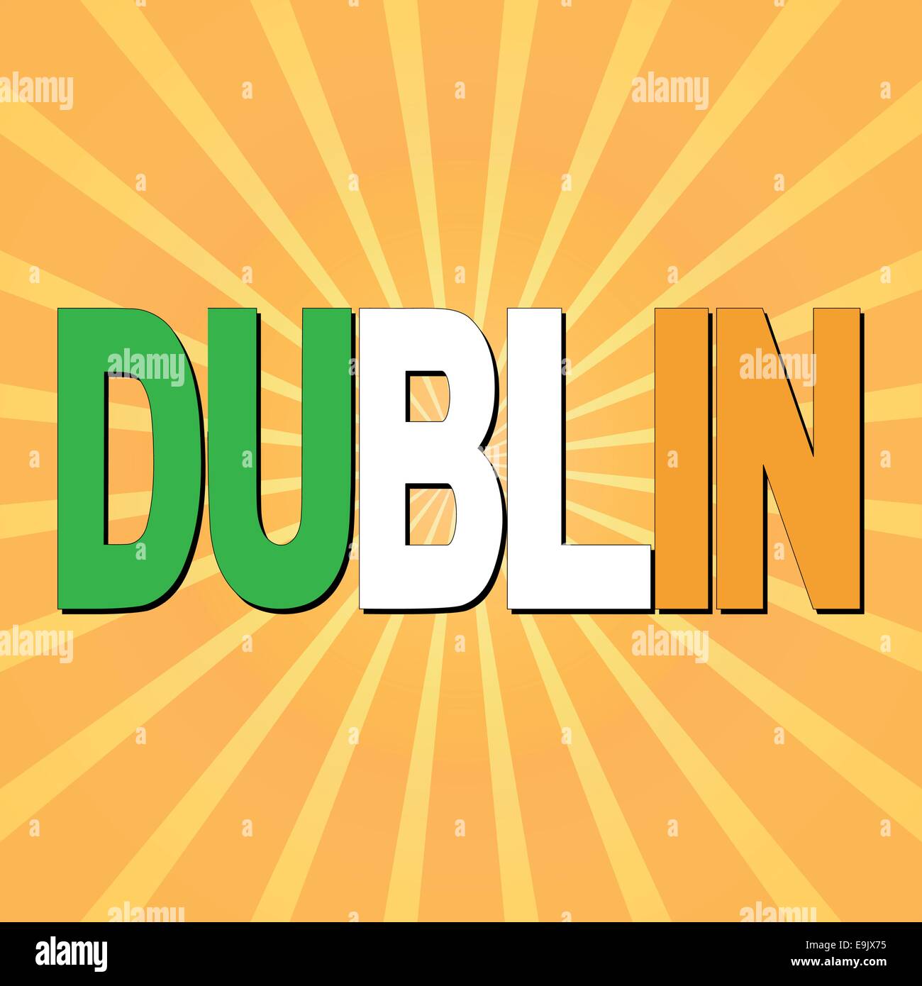 Dublin flag text with sunburst illustration Stock Vector Image & Art ...