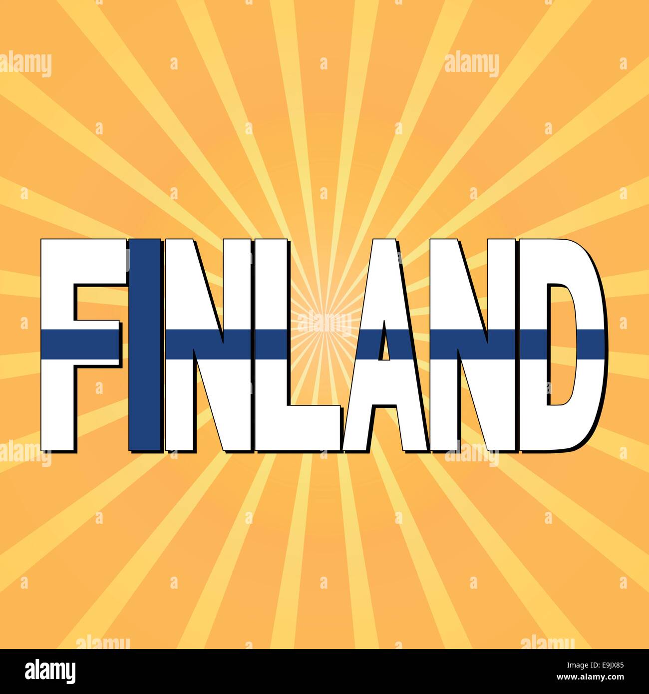 Finland flag text with sunburst illustration Stock Vector Image & Art ...