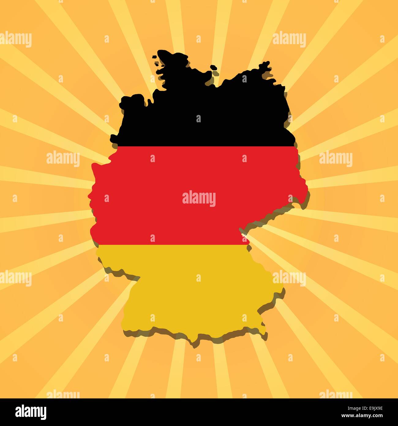 Germany map flag on sunburst illustration Stock Vector Image & Art - Alamy