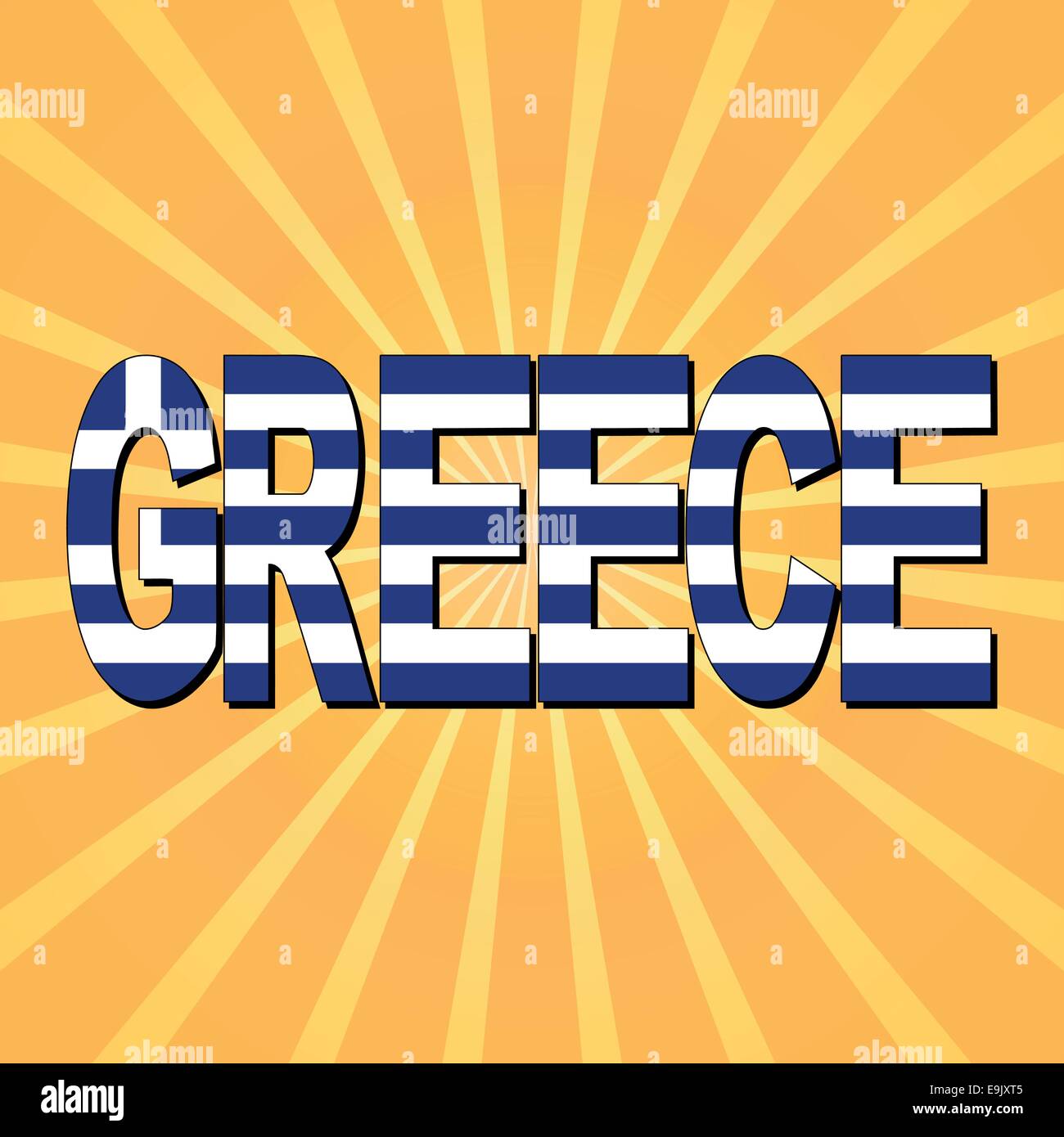 Greece flag text with sunburst illustration Stock Vector Image & Art ...