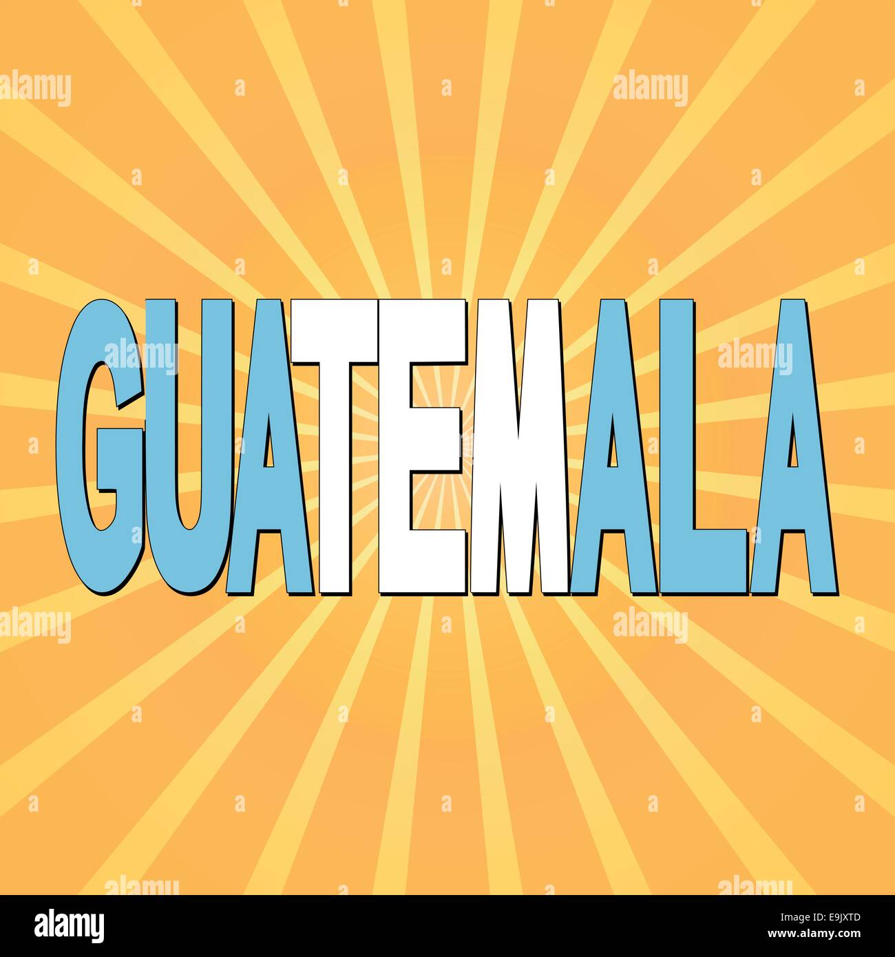 Guatemala flag text with sunburst illustration Stock Vector Image & Art ...
