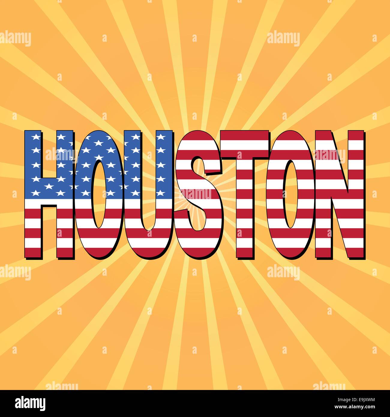 Houston flag text with sunburst illustration Stock Vector Image & Art ...