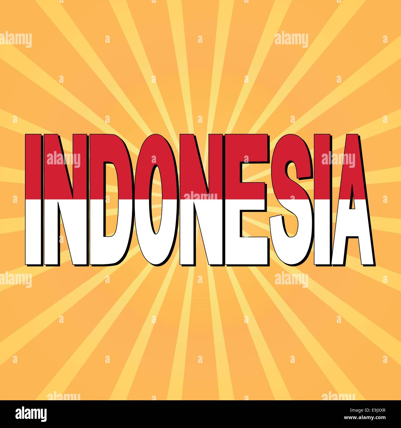 Indonesia flag text with sunburst illustration Stock Vector Image & Art ...