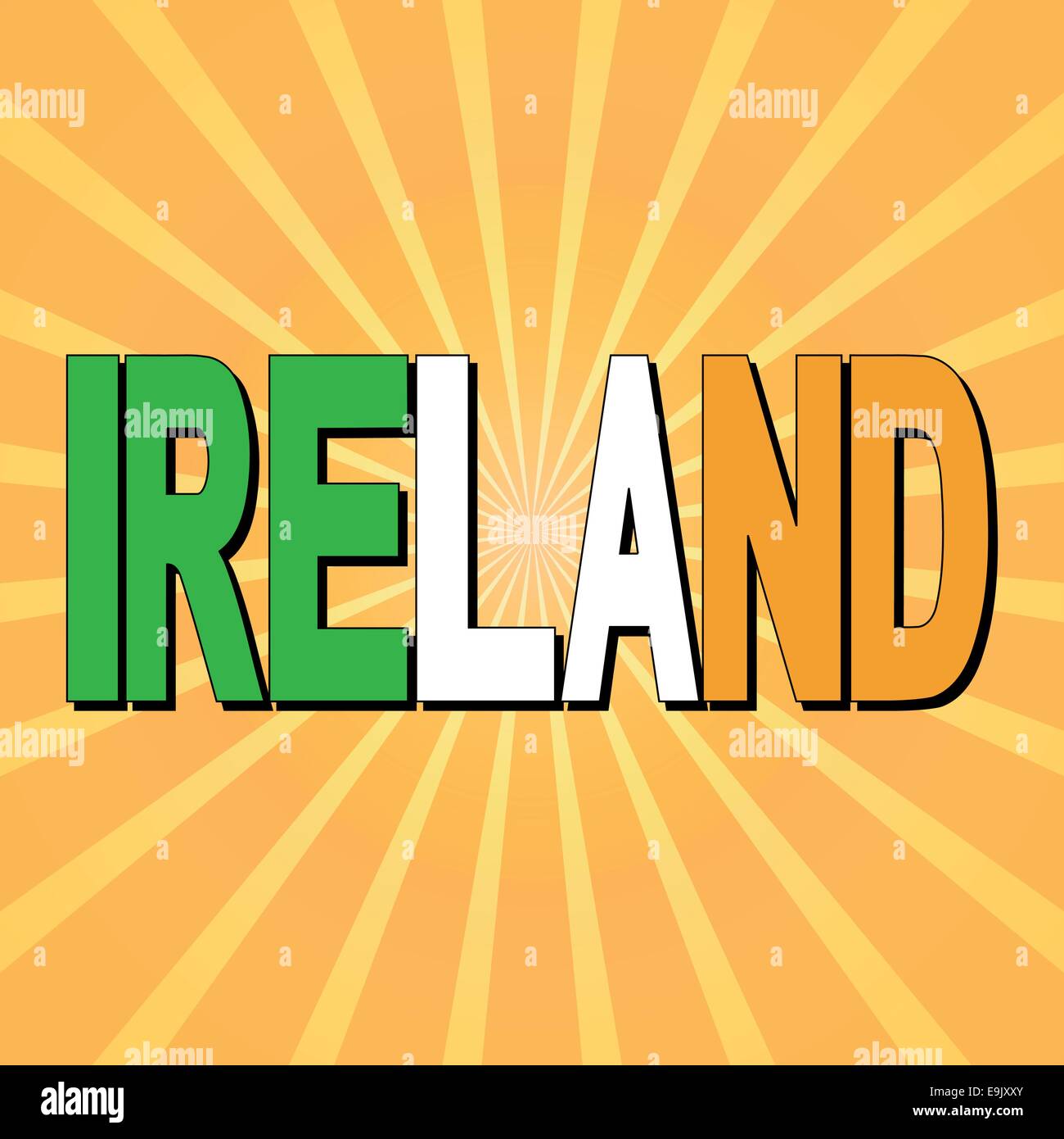 Ireland flag text with sunburst illustration Stock Vector Image & Art ...