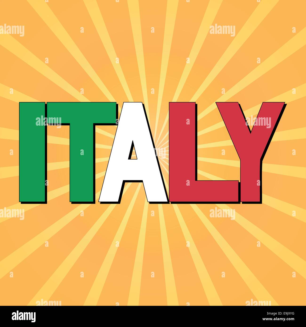 Italy flag text with sunburst illustration Stock Vector Image & Art - Alamy