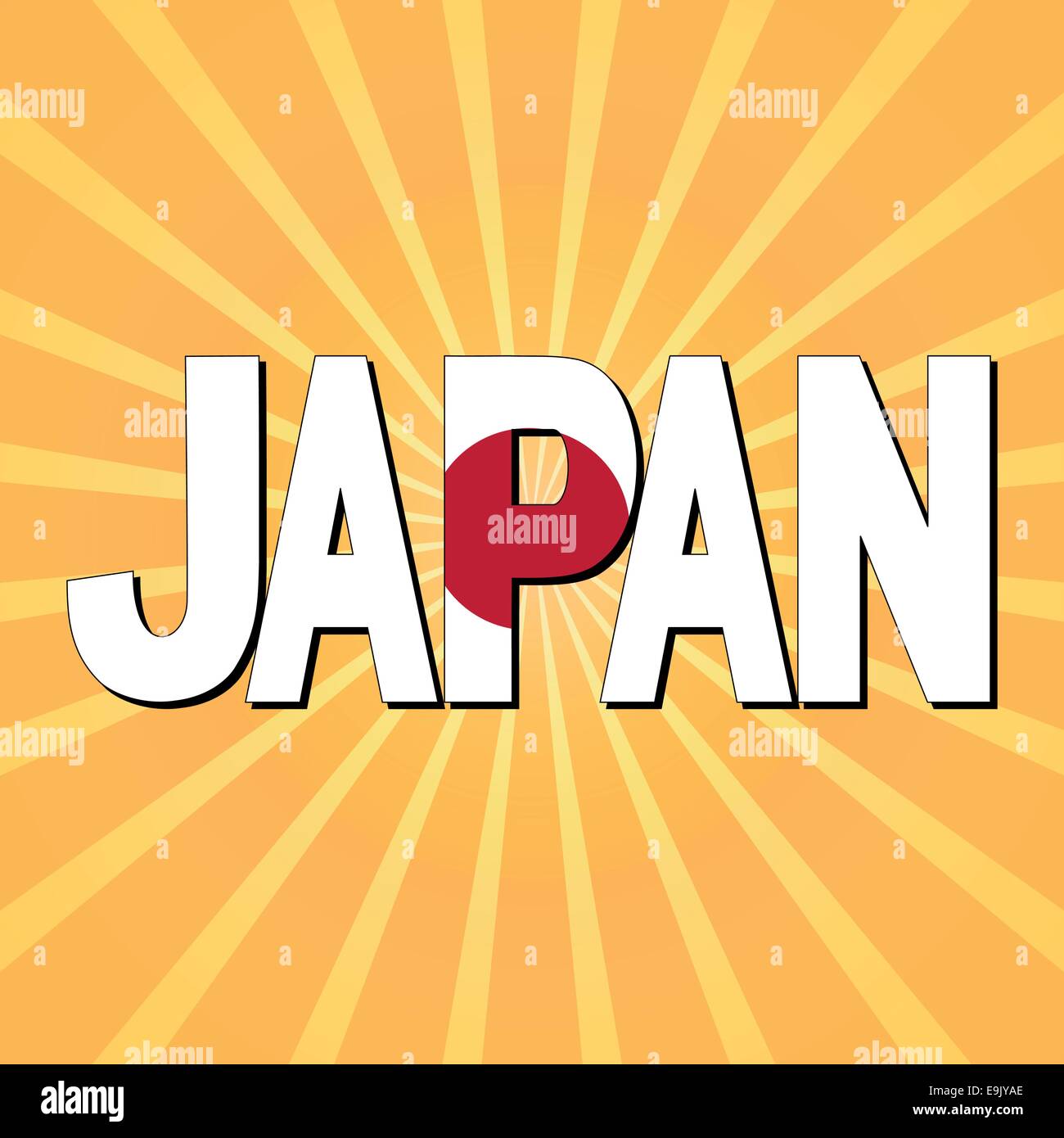Japan flag text with sunburst illustration Stock Vector Image & Art - Alamy