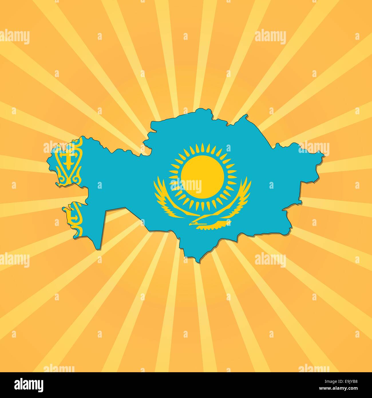 Kazakhstan map Stock Vector Images - Alamy