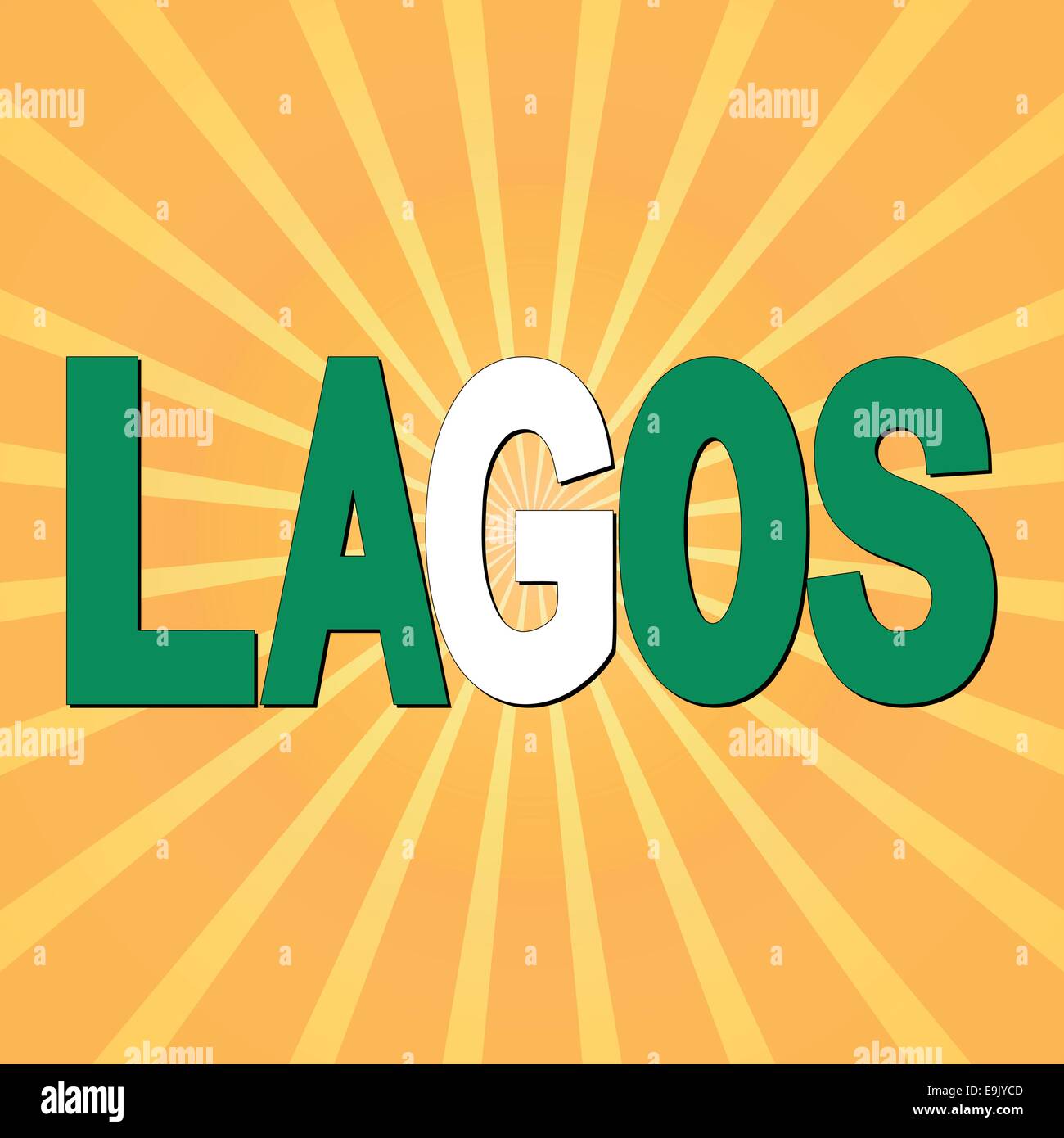 Lagos flag text with sunburst illustration Stock Vector Image & Art - Alamy