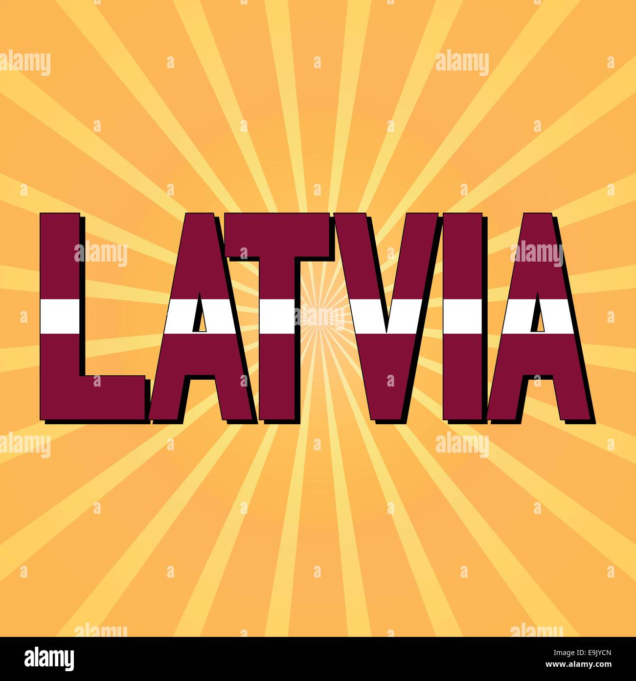 Latvia flag text with sunburst illustration Stock Vector Image & Art ...