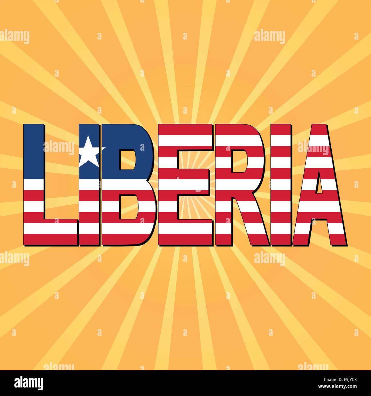 Liberia flag text with sunburst illustration Stock Vector Image & Art ...