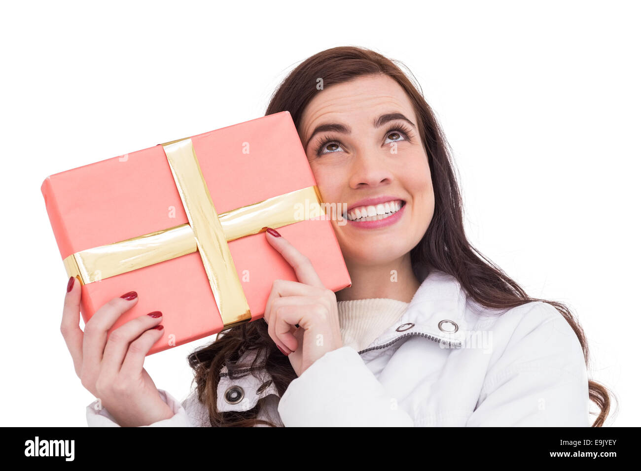 Portrait happy joyful brunette hi-res stock photography and images - Alamy