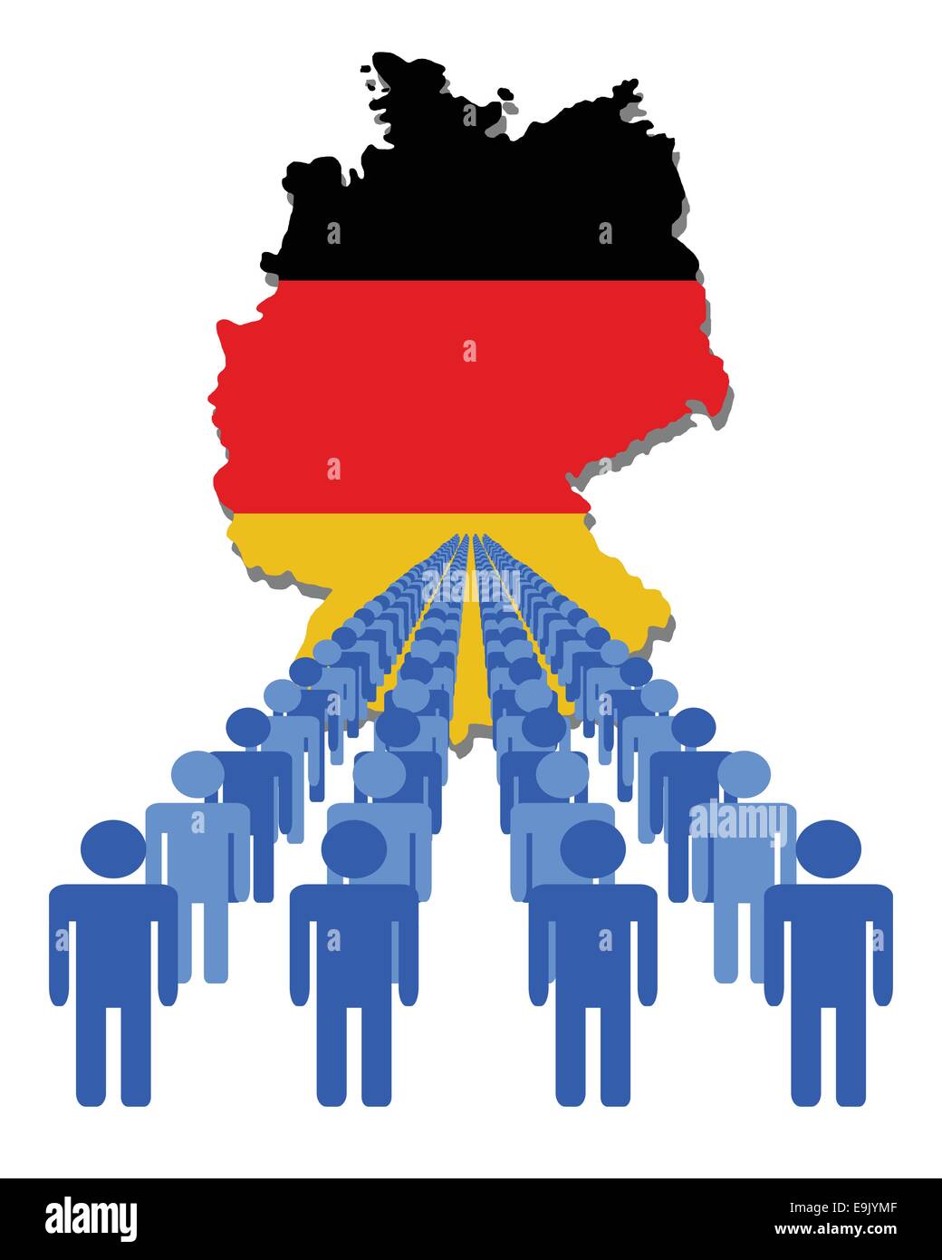 Lines of people with Germany map flag vector illustration Stock Vector ...