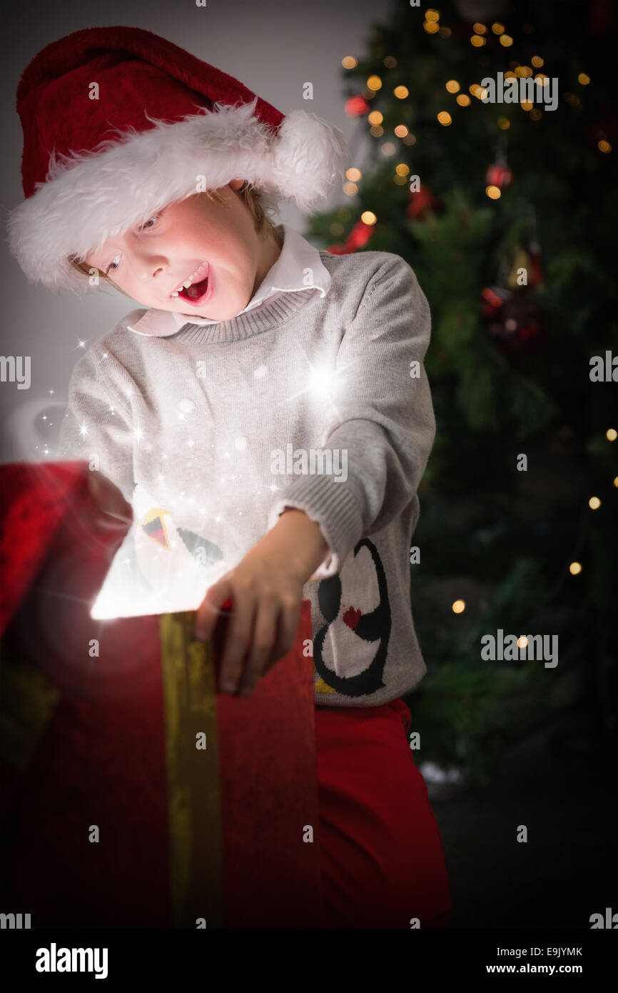 Child opening presents hi-res stock photography and images - Alamy