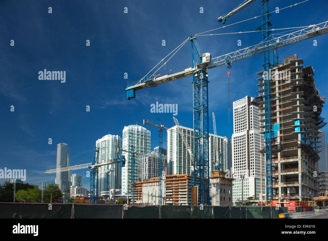 CONSTRUCTION CRANES BRICKELL AVENUE MIAMI FLORIDA USA Stock Photo - Alamy