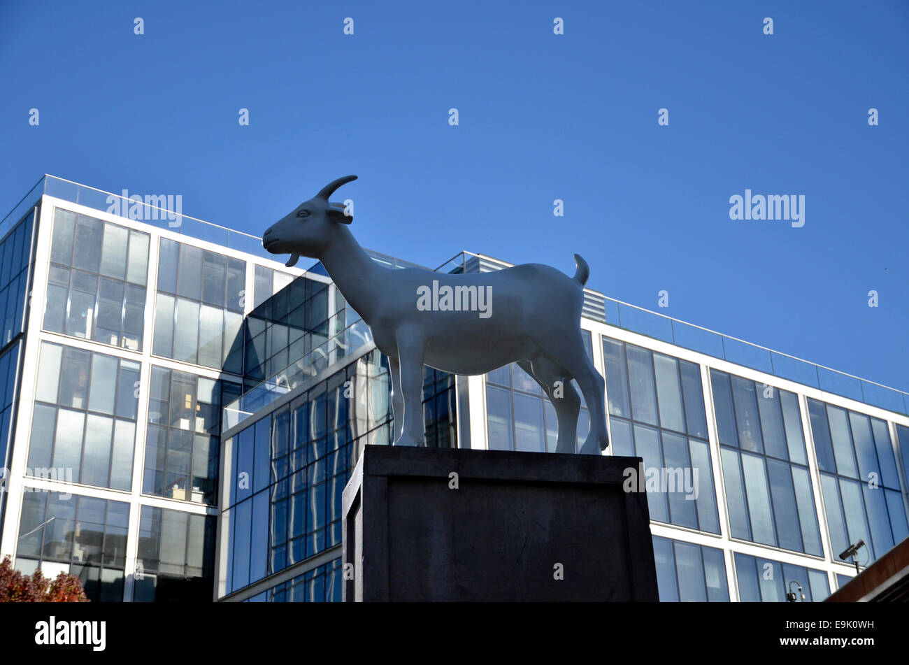 The Goat Statue at Spitalfields Market in the east end of London Stock ...