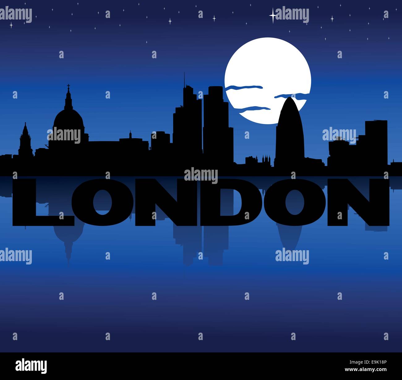 Skyscrapers london skyline night Stock Vector Images - Alamy