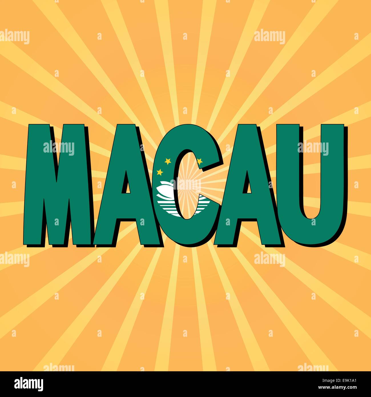 Macau flag text with sunburst illustration Stock Vector Image & Art - Alamy