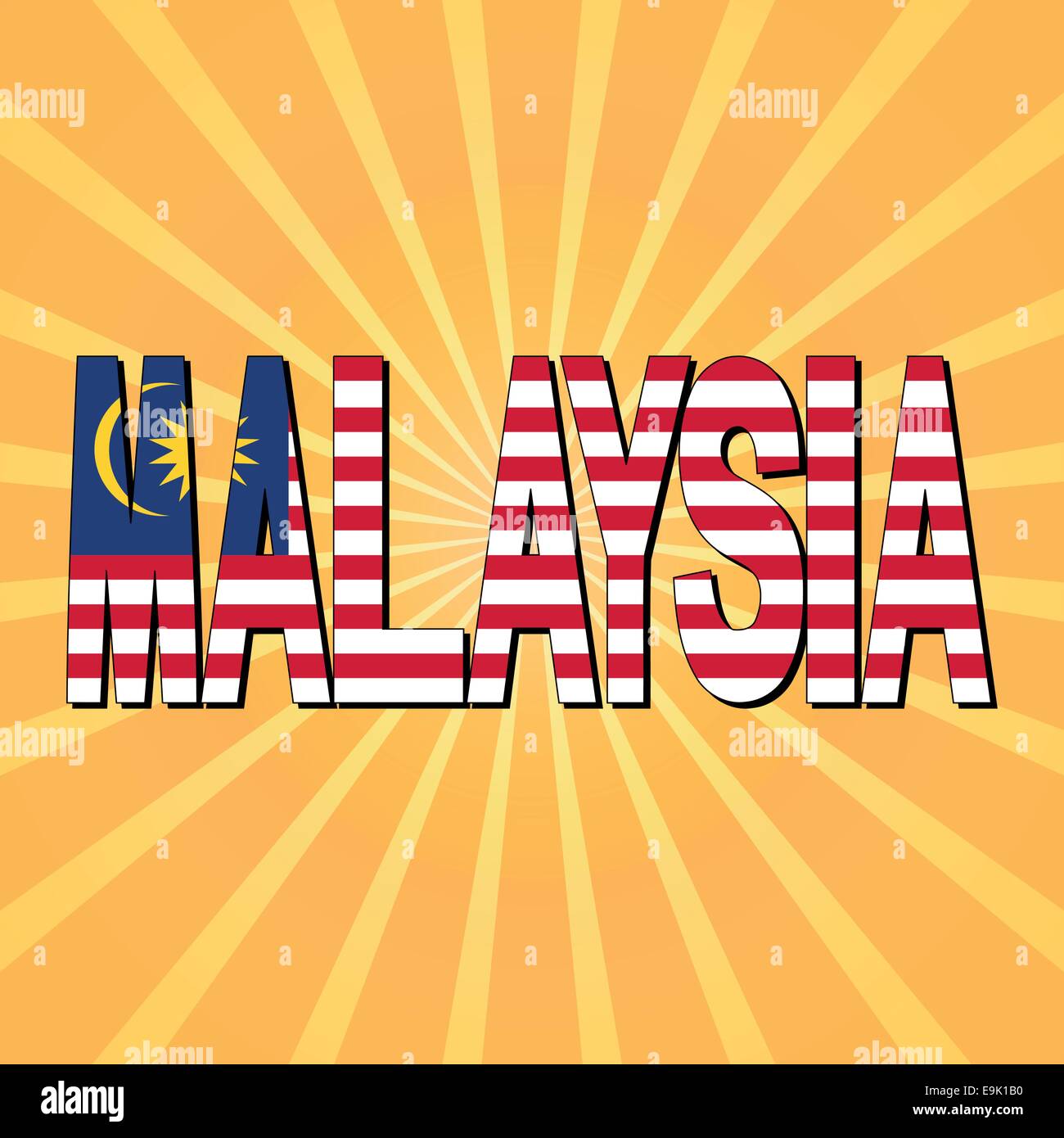 Malaysia flag text with sunburst illustration Stock Vector Image & Art - Alamy