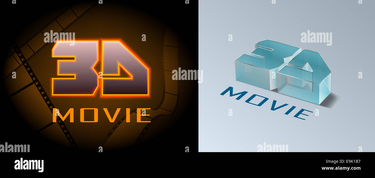 Vector 3D Movie Icons, Eps 10 Vector, Gradient Mesh and Transparency ...