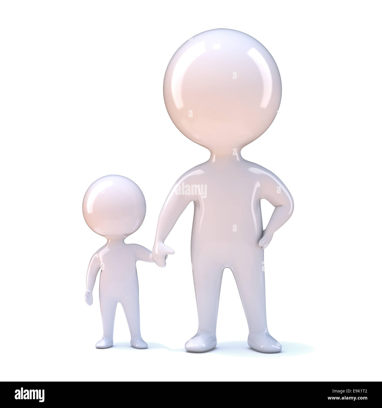 3d render of a little person holding a childs hand Stock Photo - Alamy