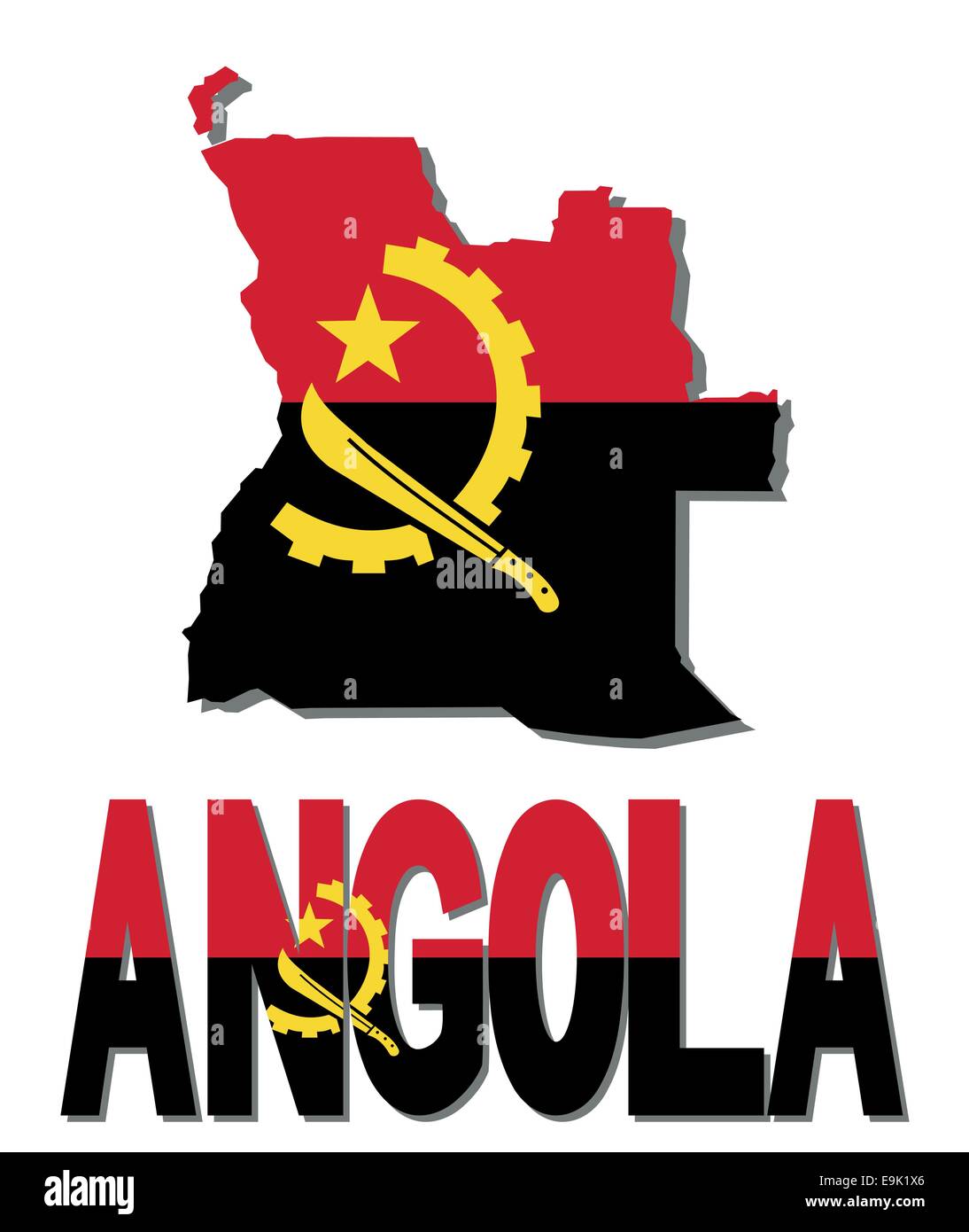 Angola map hi-res stock photography and images - Alamy