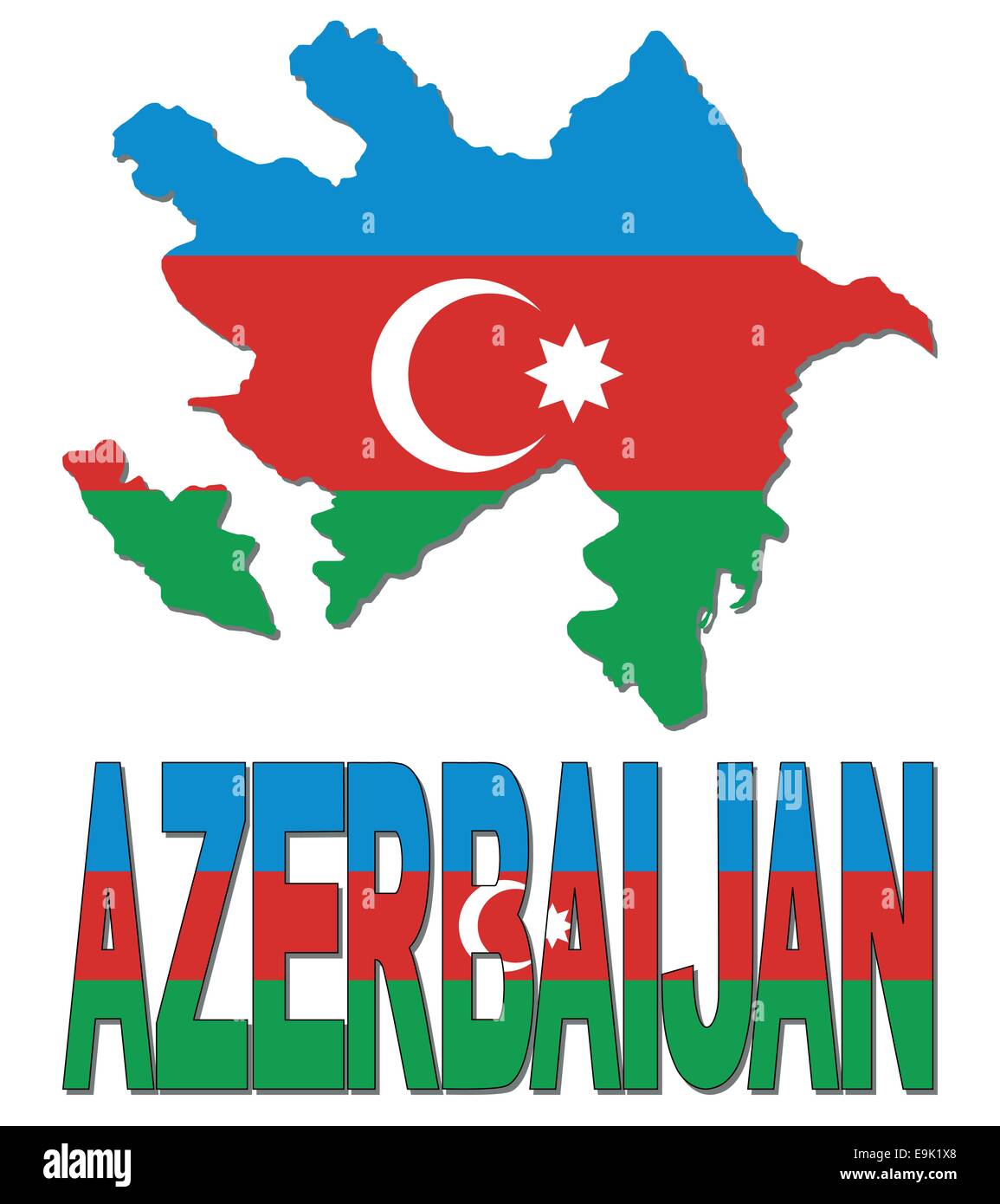 Azerbaijan map flag and text illustration Stock Vector Image & Art - Alamy