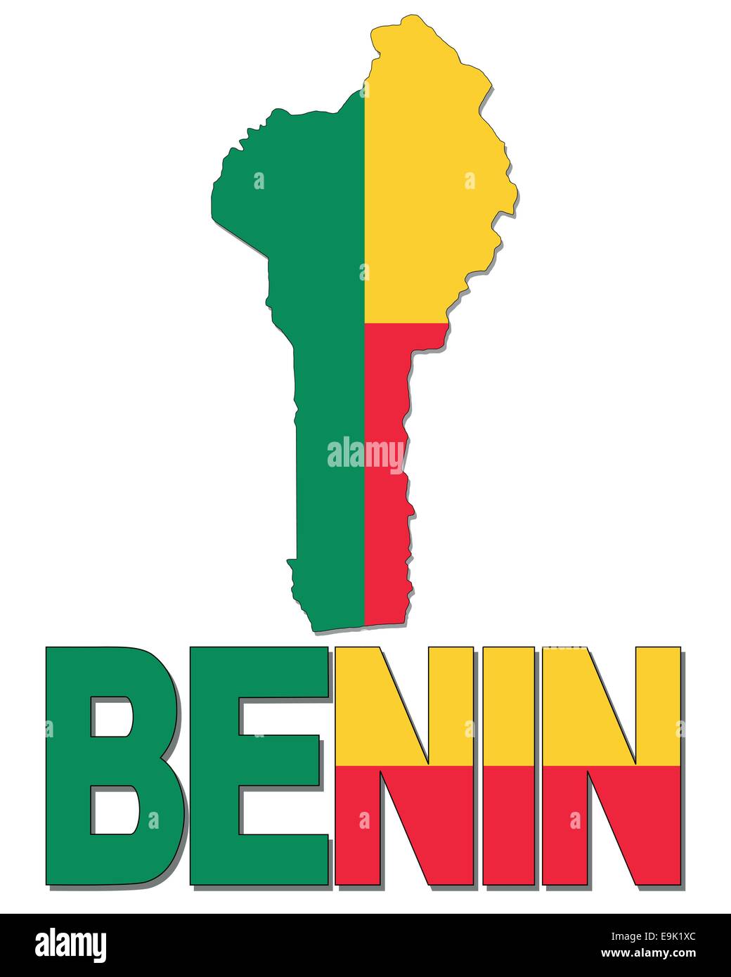Benin map flag and text illustration Stock Vector Image & Art - Alamy