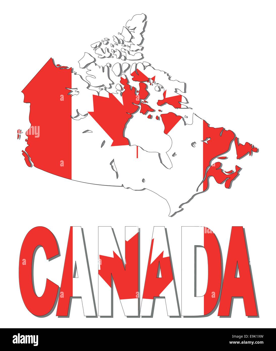 Canada map flag and text illustration Stock Vector Image & Art - Alamy