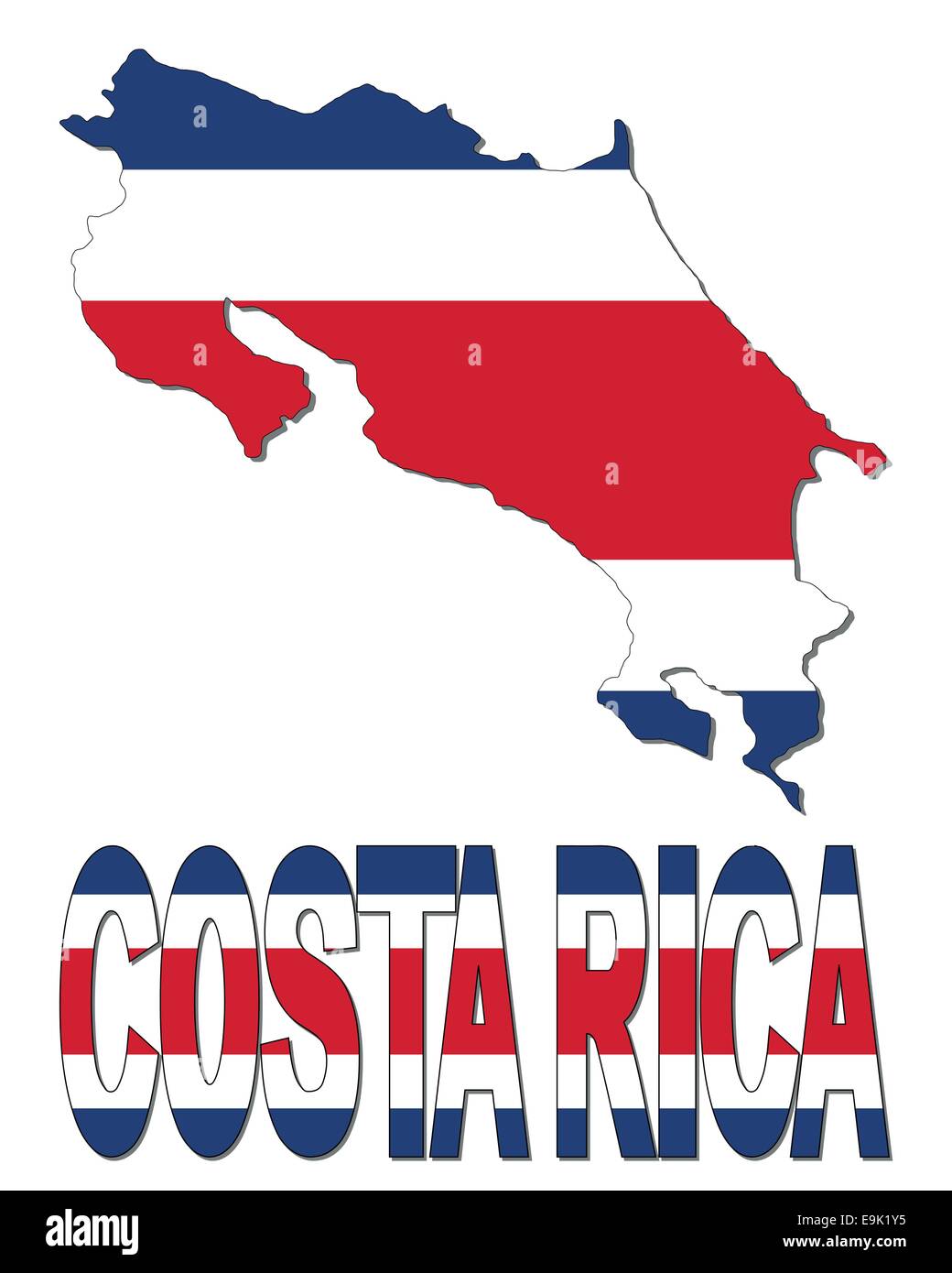 Costa rica country text Stock Vector Images - Alamy