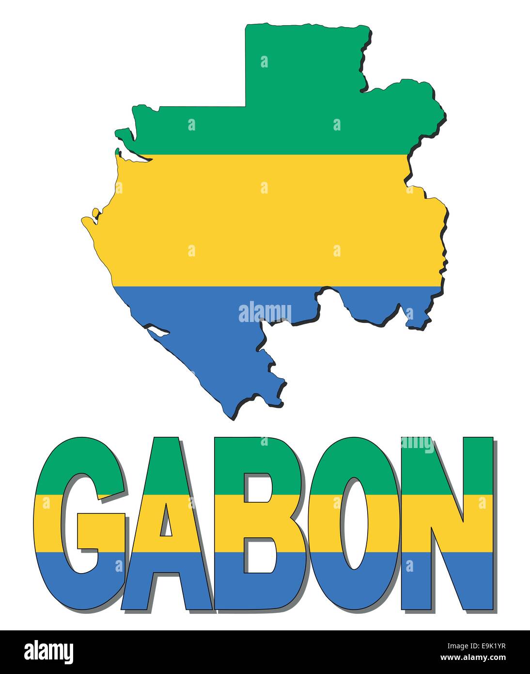 Gabon map flag and text illustration Stock Vector Image & Art - Alamy