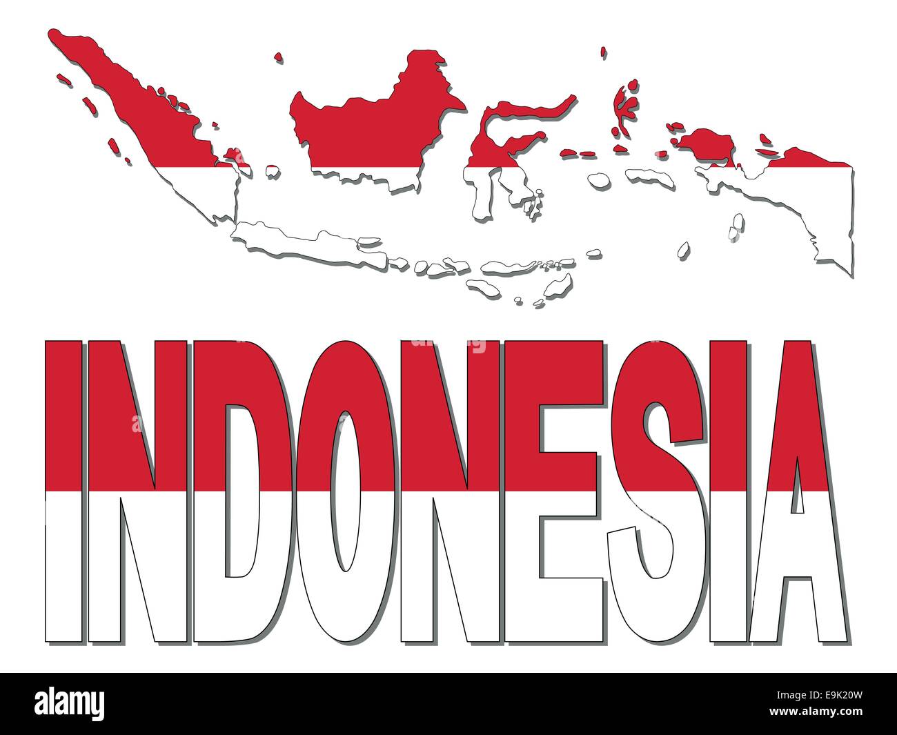 Indonesia Flag Map Stock Vector Images Alamy