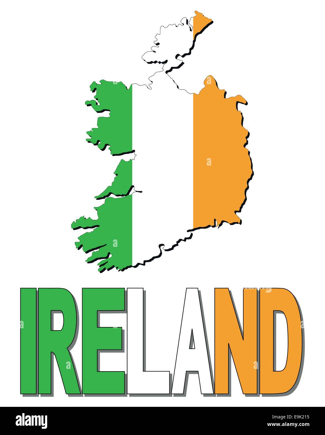 Ireland map flag and text illustration Stock Vector Image & Art - Alamy